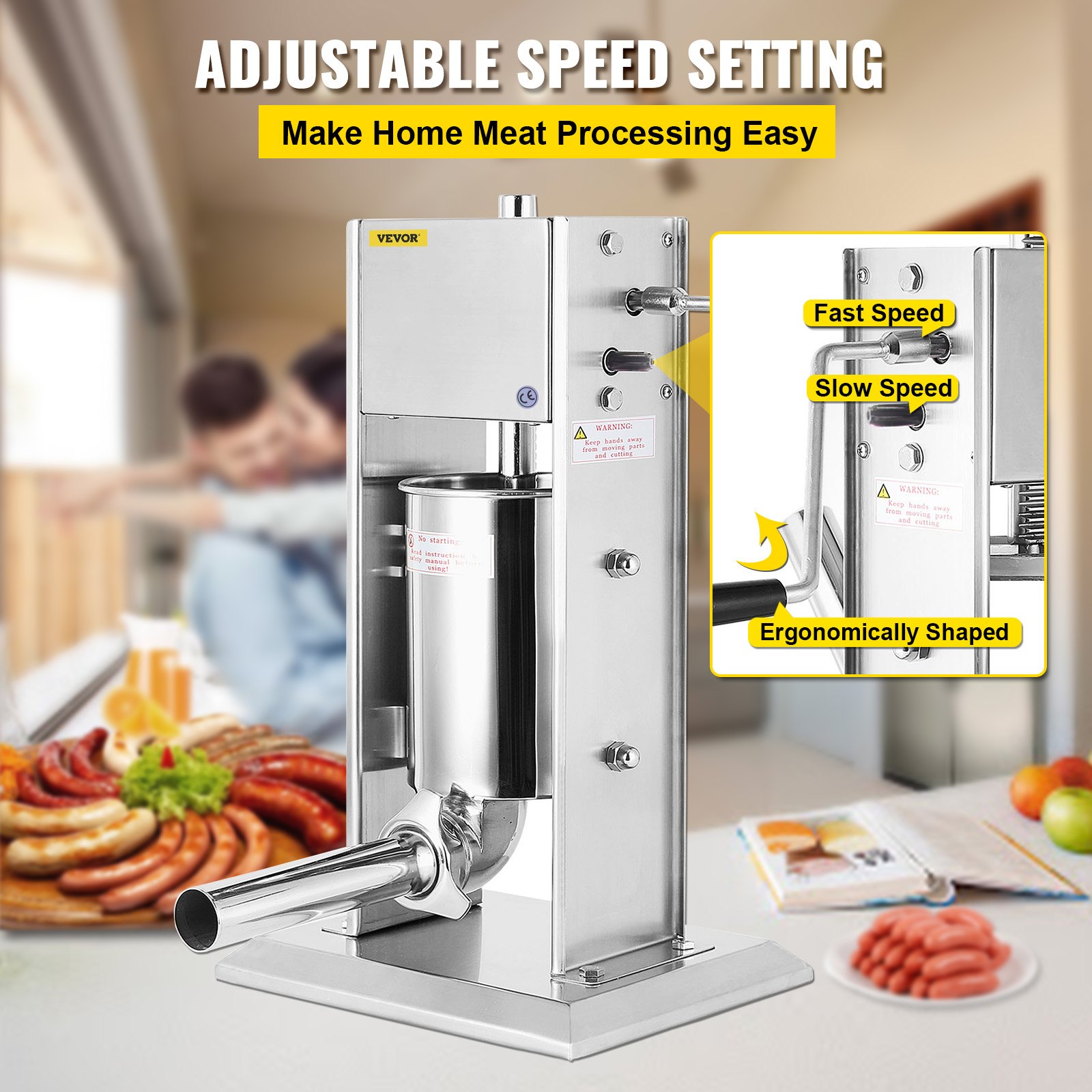 Buy Commercial 3L Sausage Stuffer, Stainless Steel Sausage Maker ...